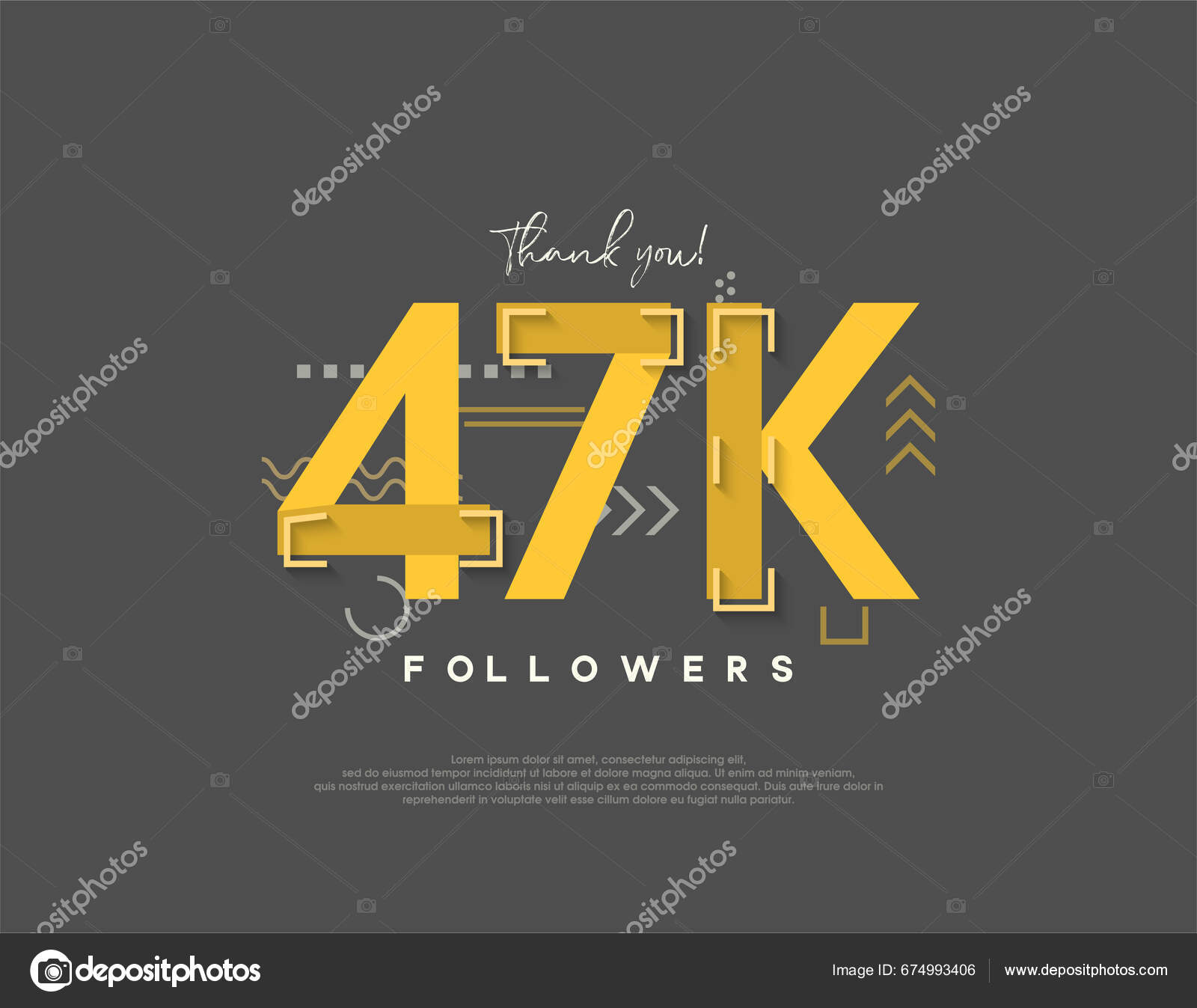 Diseño Dibujos Animados Para 47K Seguidores Celebración Concepto Simple ...