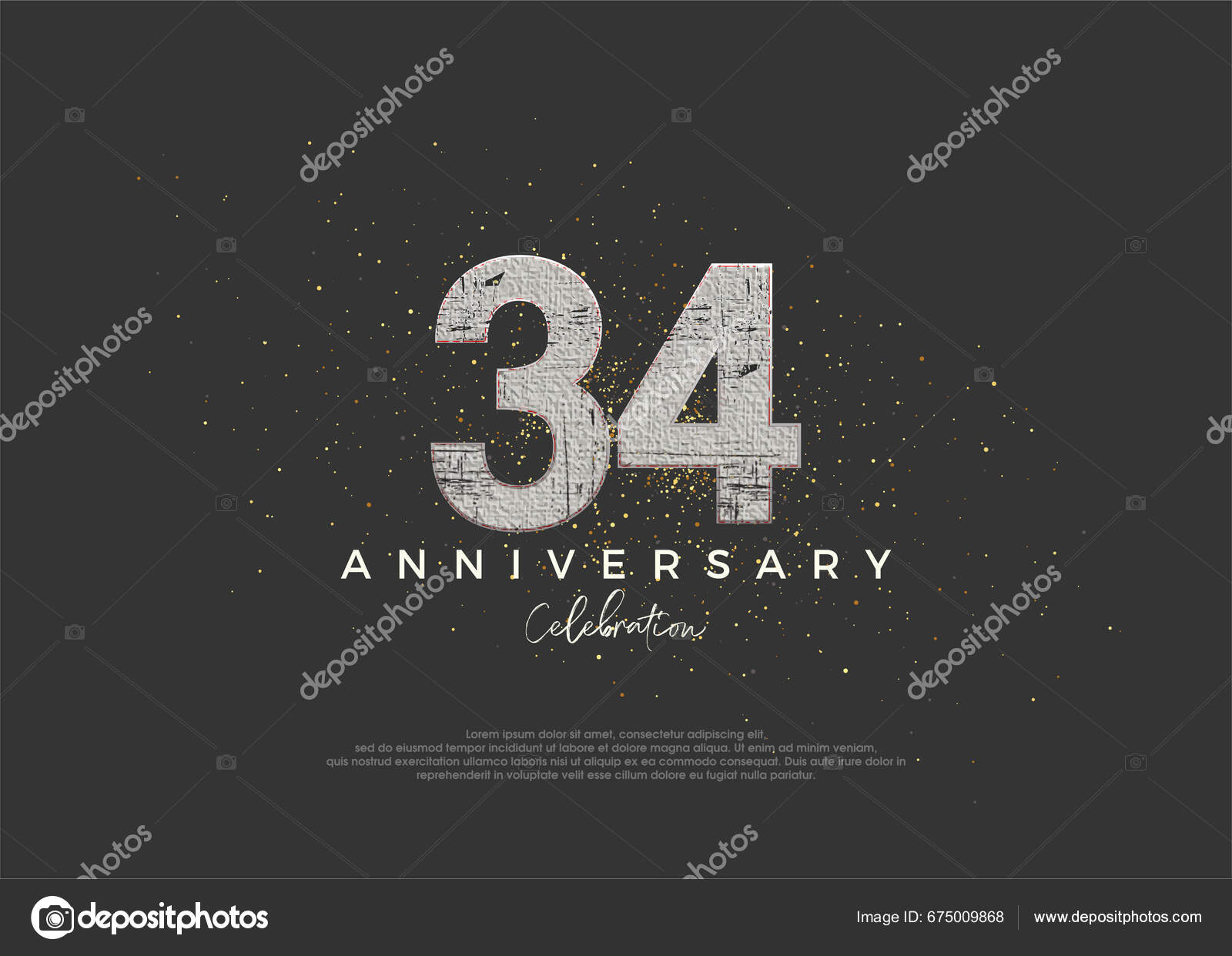 Rustic Number 34Th Anniversary Celebration Premium Vector Design ... Rustic Number 34Th Anniversary Celebration Premium Vector Design ...