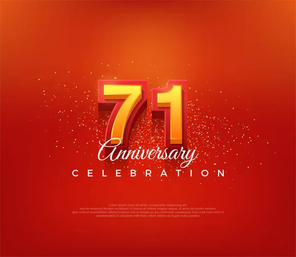 72Nd Anniversary Number Celebrate Birthday Bold Red Concept Premium ...