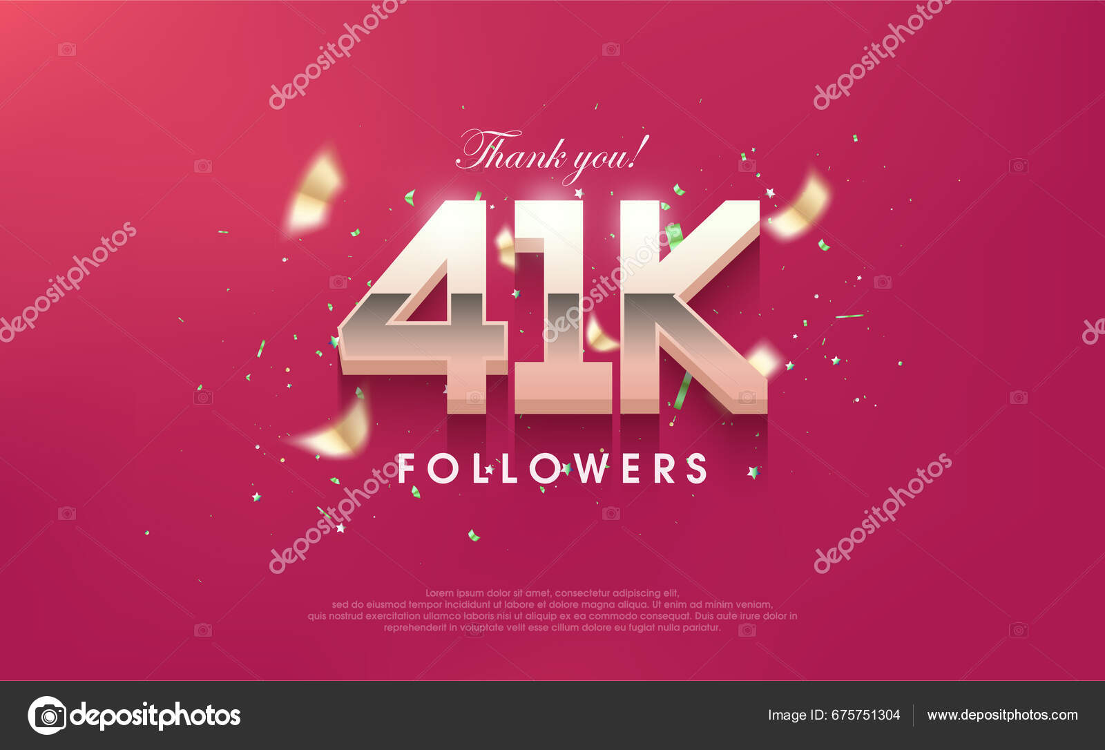 Thank You 41K Followers Vector Background Design Social Media Posts ...