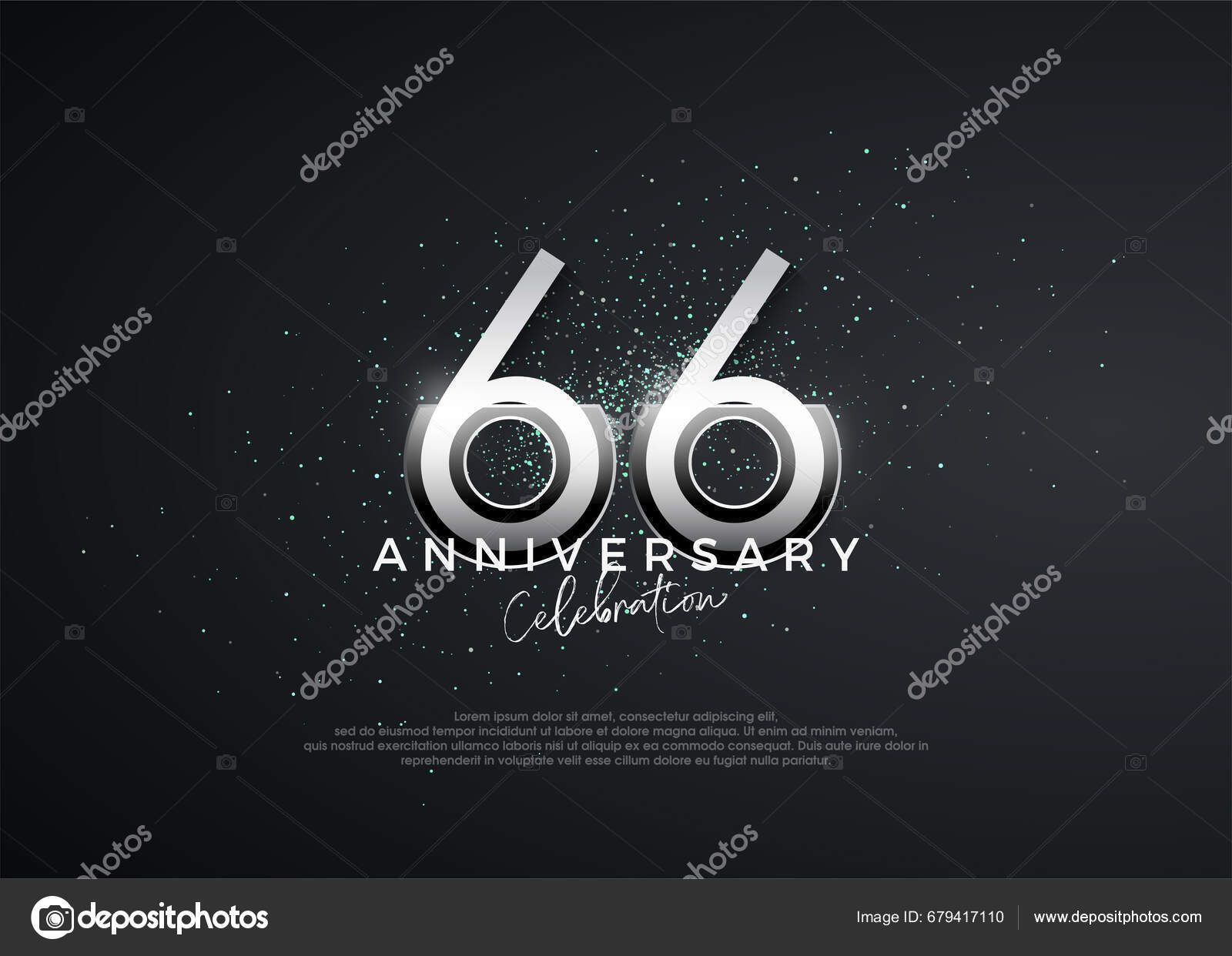 Simple Elegant Numbers 66Th Anniversary Celebration Premium Vector ...