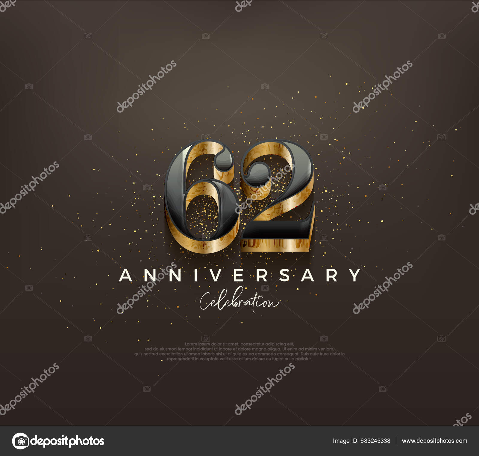 Luxury 62Nd Anniversary Design Classic Numbers Black Background Premium Vector Stock Vector by ...