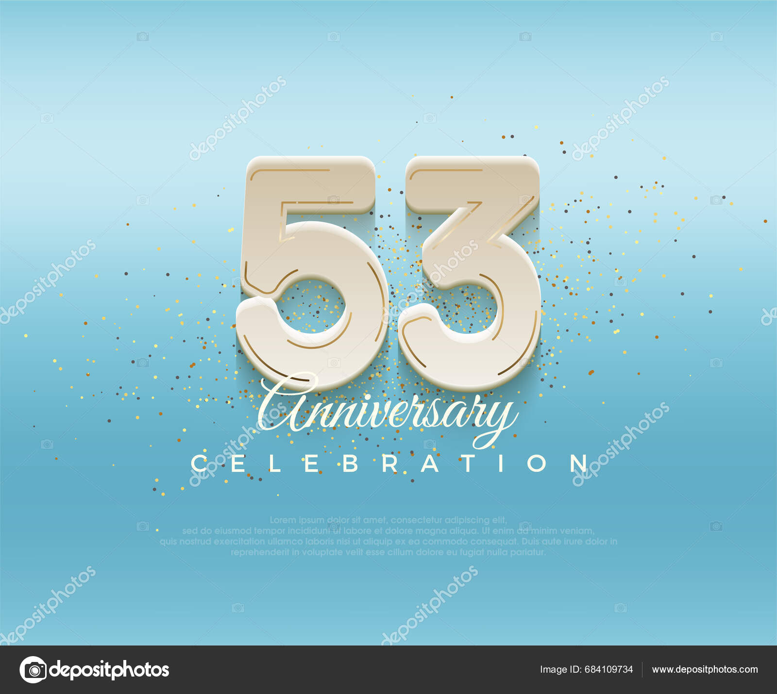 Modern Bold Number 53Rd Anniversary Premium Design Celebration Premium ...