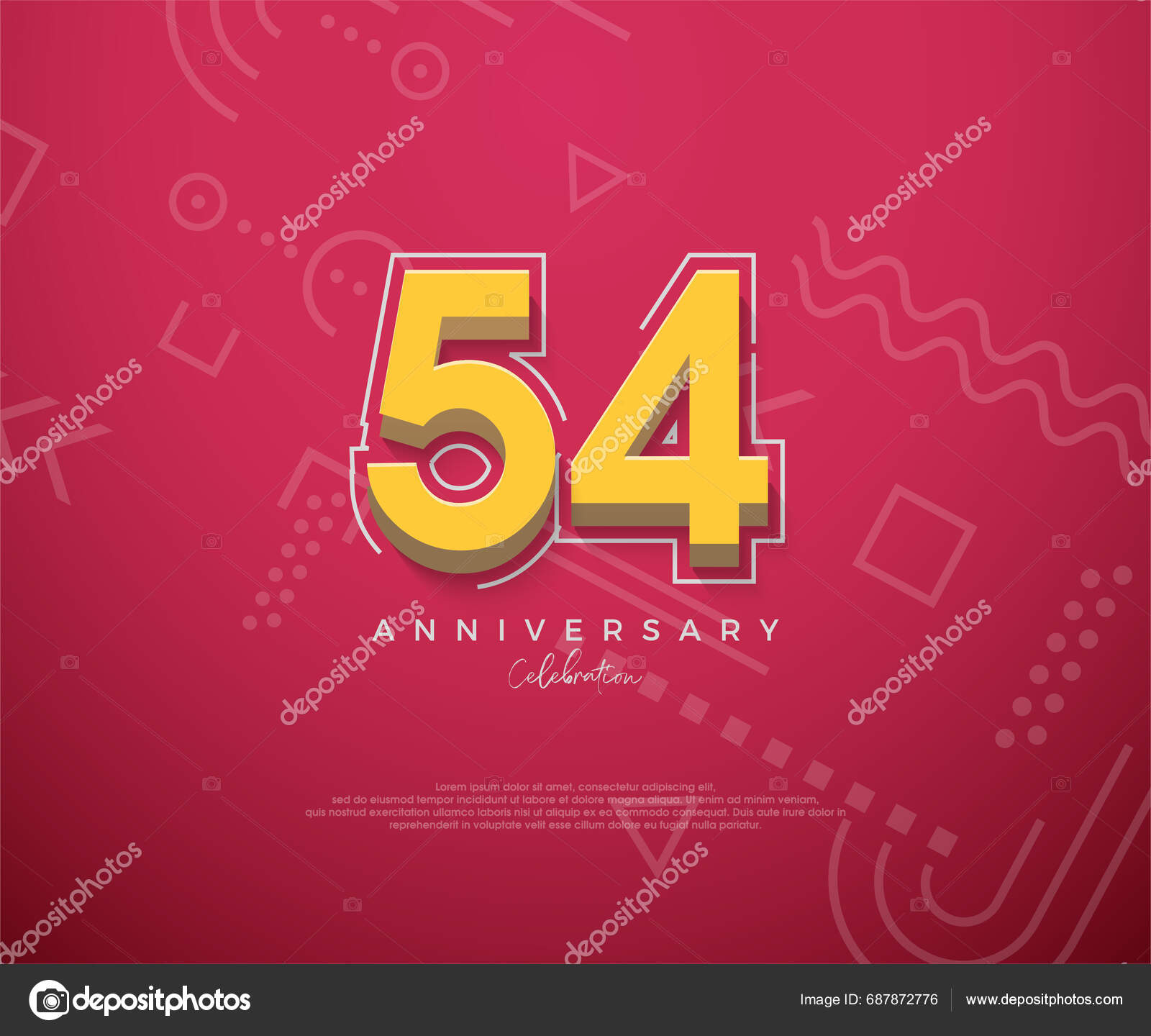 54Th Anniversary Cartoon Design Clean Red Background Premium Vector ...