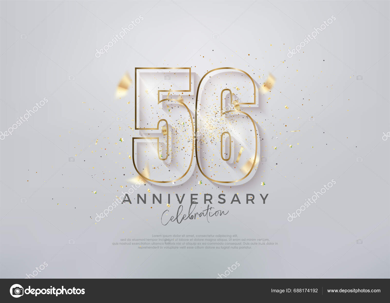 Modern Number 56Th Unique Glass Numerals Premium Vector Celebration ...