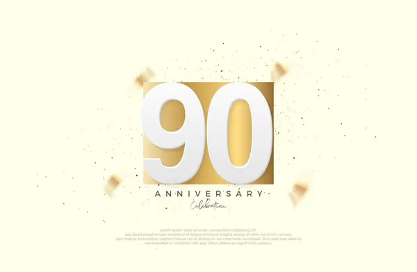 Premium 90Th Anniversary Celebration Design Modern Yellow Numbers ...