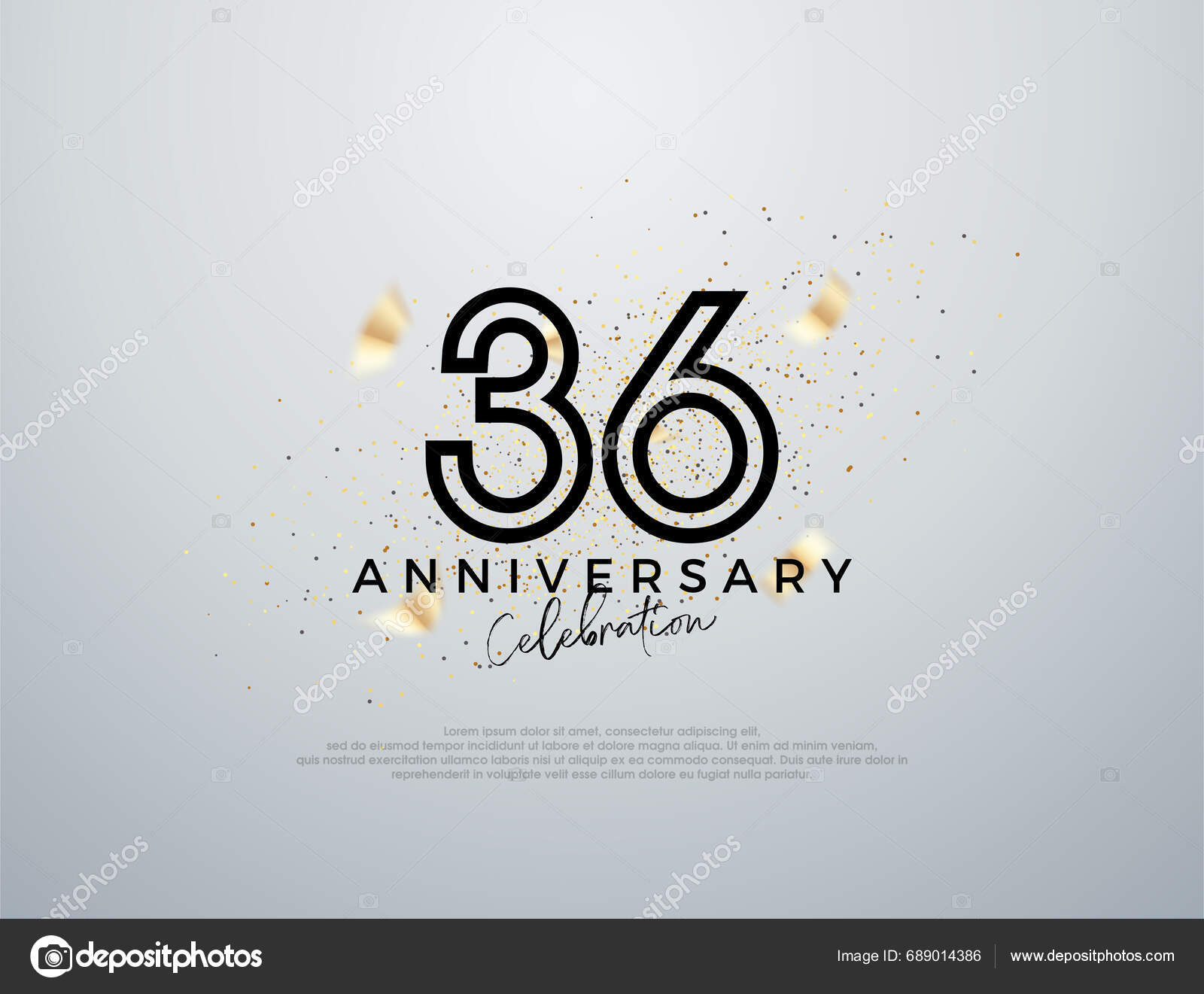 Simple Line Design 36Th Anniversary Celebration Premium Vector Poster ...