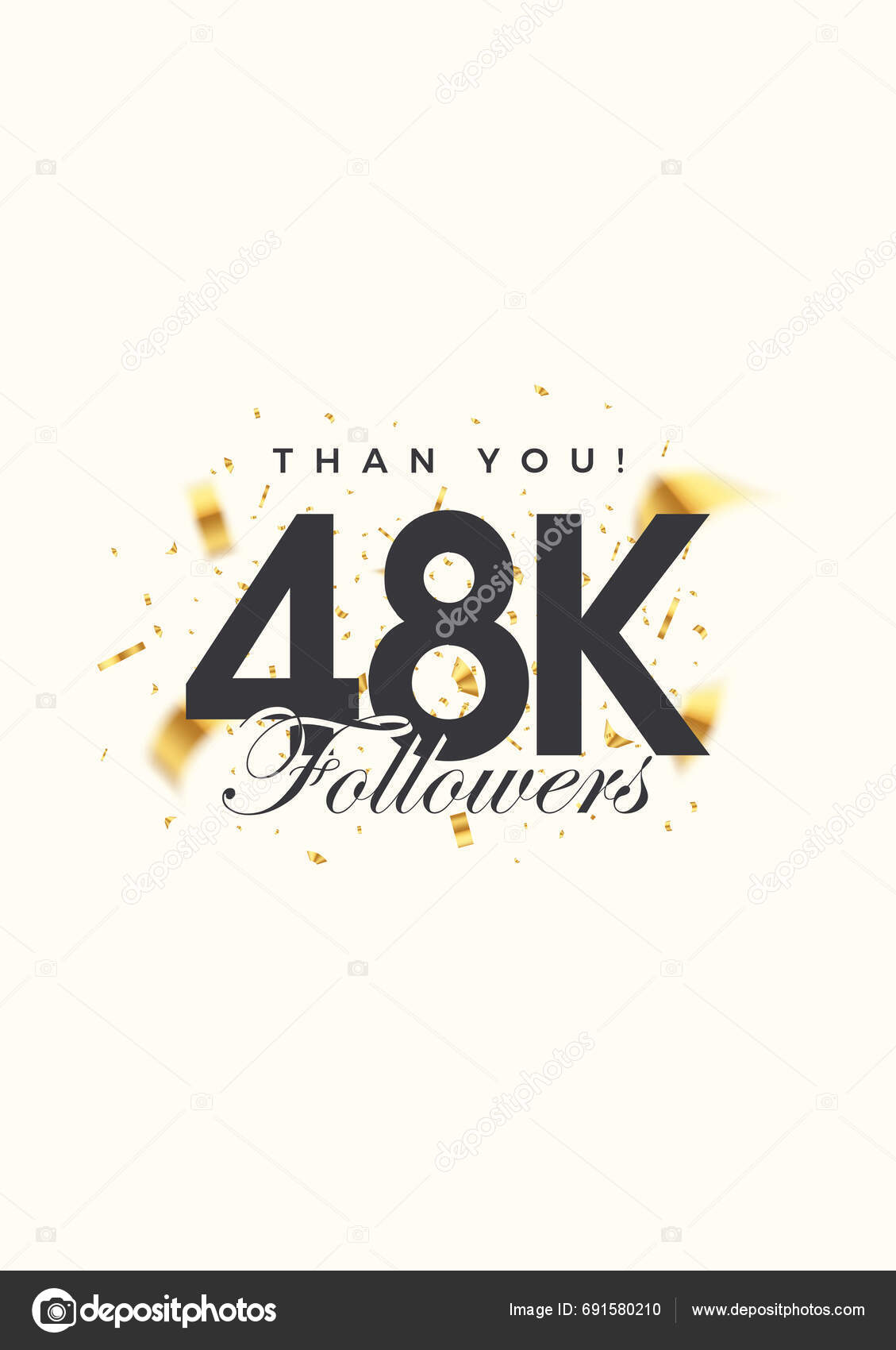 48K Followers Number Posters Greeting Banners Social Media Posts Stock ...