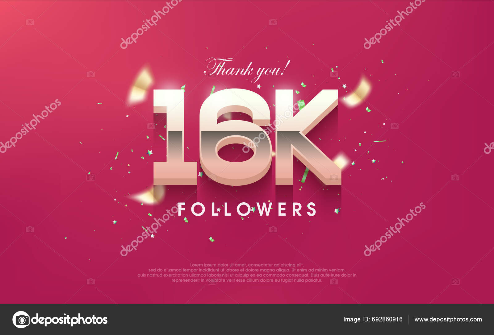 Thank You 16K Followers Vector Background Design Social Media Posts ...