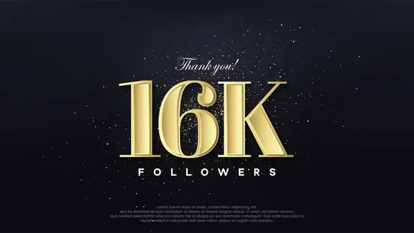 Thank You 16K Followers Vector Background Design Social Media Posts ...