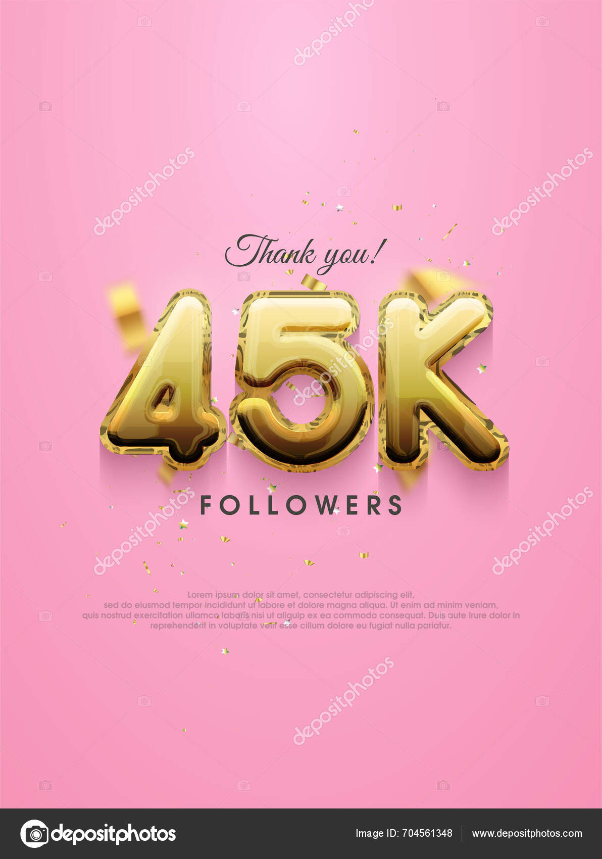 45K Followers Design Luxury Gold Numbers Greetings Social Media Posts ...