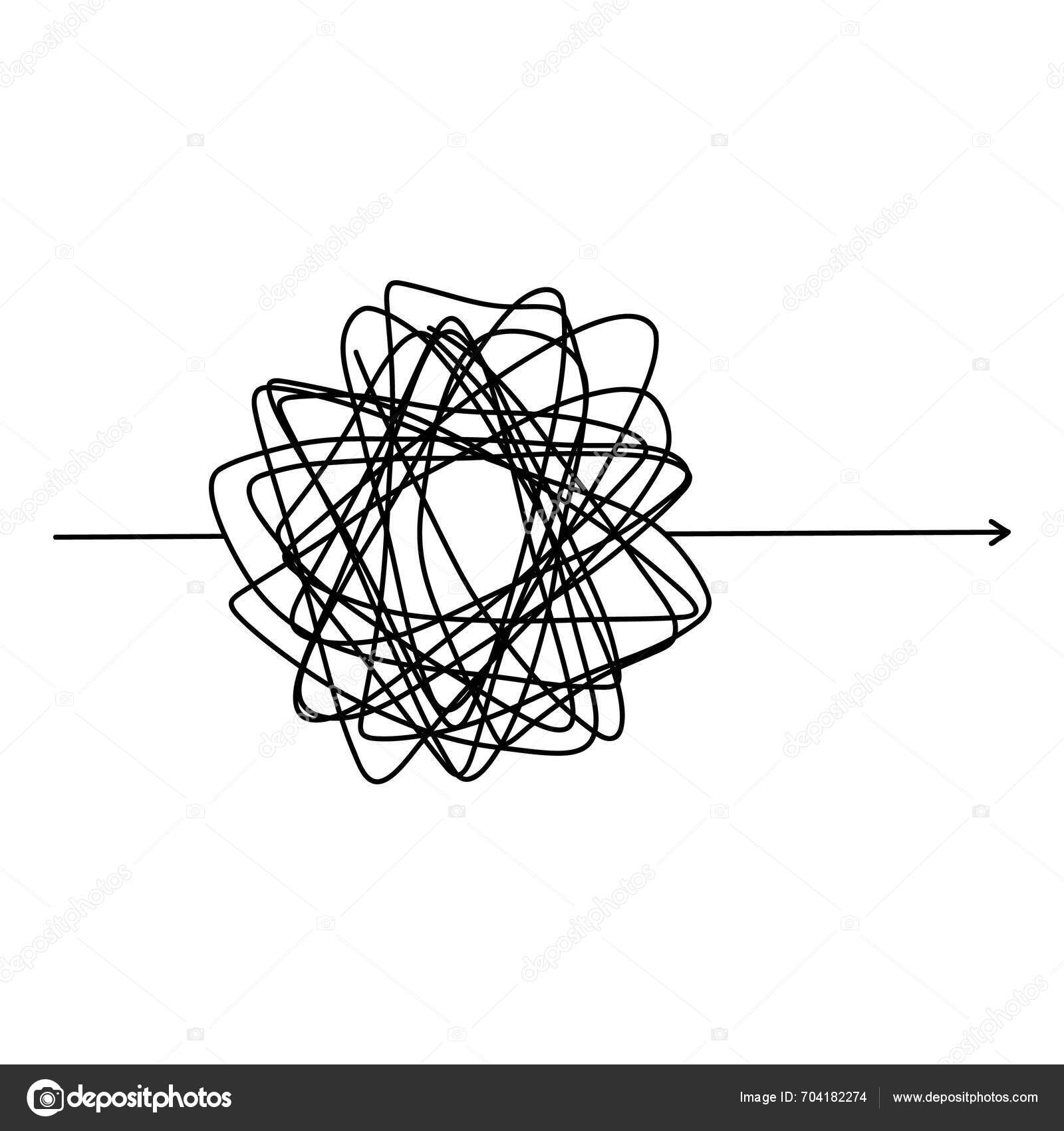 Chaotic Line Arrow Doodle Chaos Simple Drawn Symbol Confused Messy ...