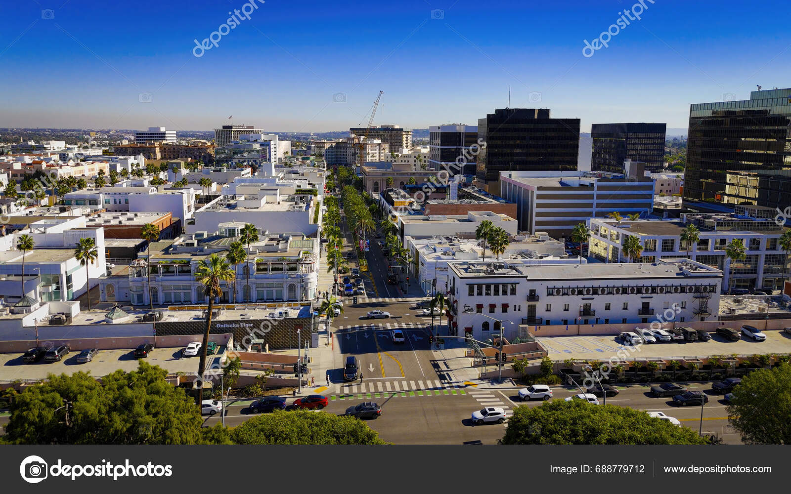 Rodeo Drive Beverly Hills Los Angeles Drone Footage Los Angeles — Stock ...