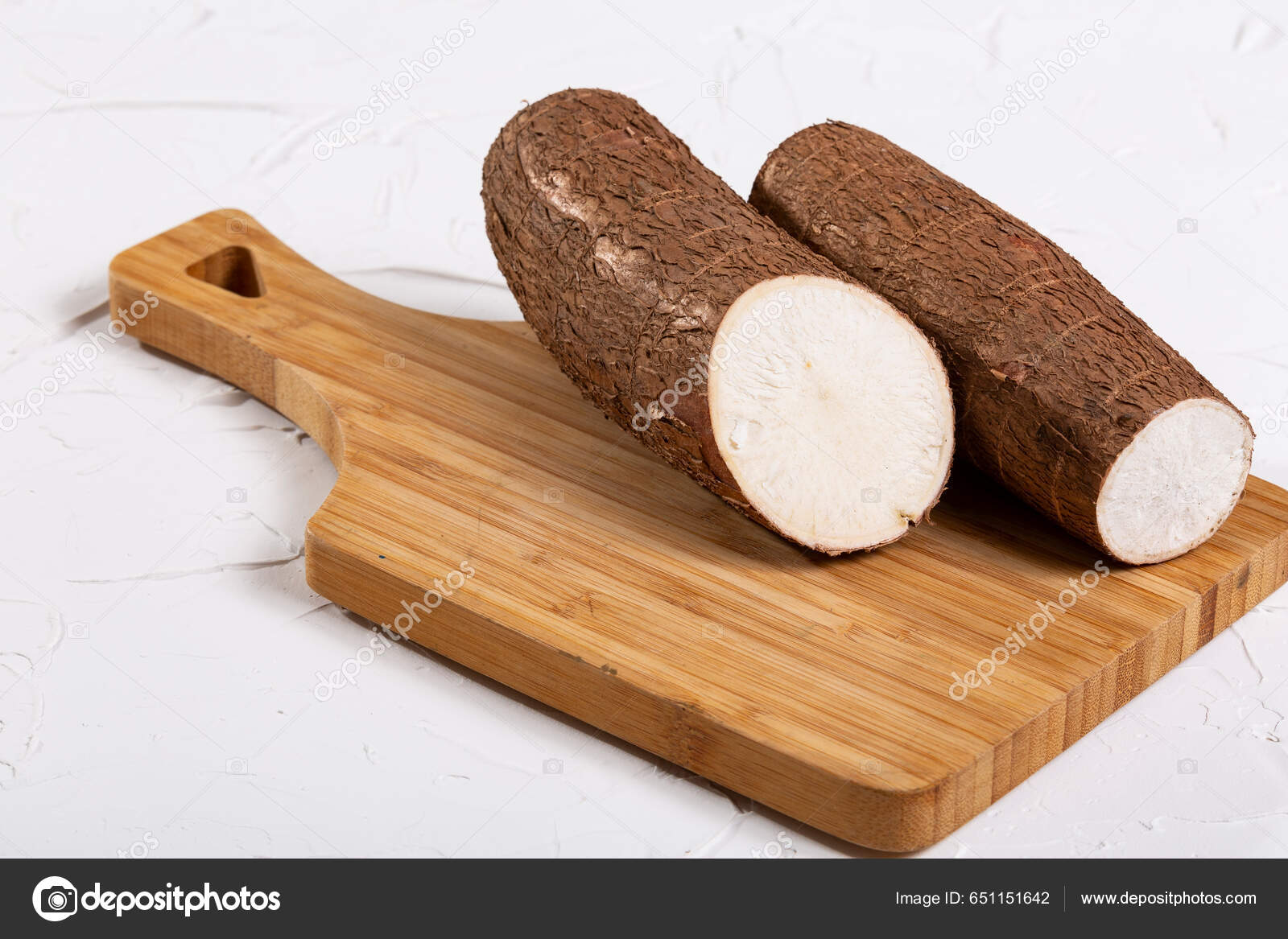 Fresh Organic Cassava Root Manioc Esculenta White Background — Stock Photo ...