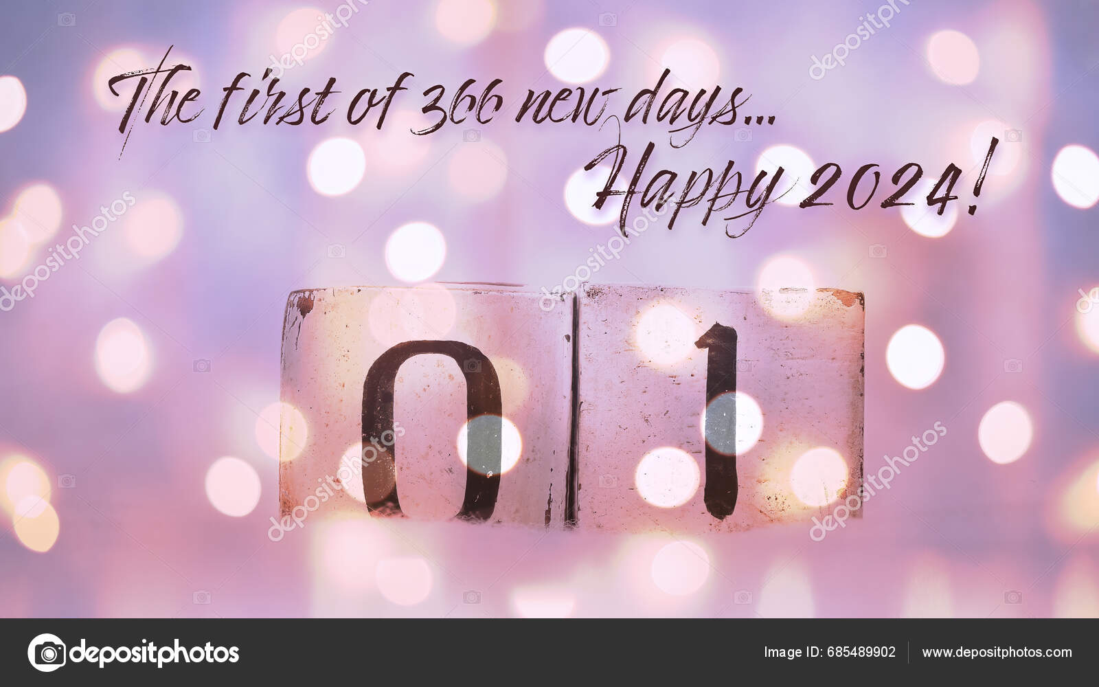 First 366 New Days Happy New Year 2024 January 2024 Stock Photo by ...