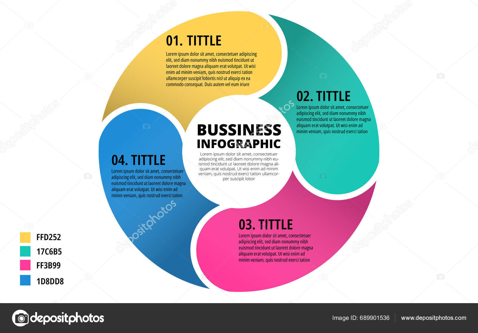 Cykel Flödesschema Steg Infographic Diagram För Presentation Mall ...