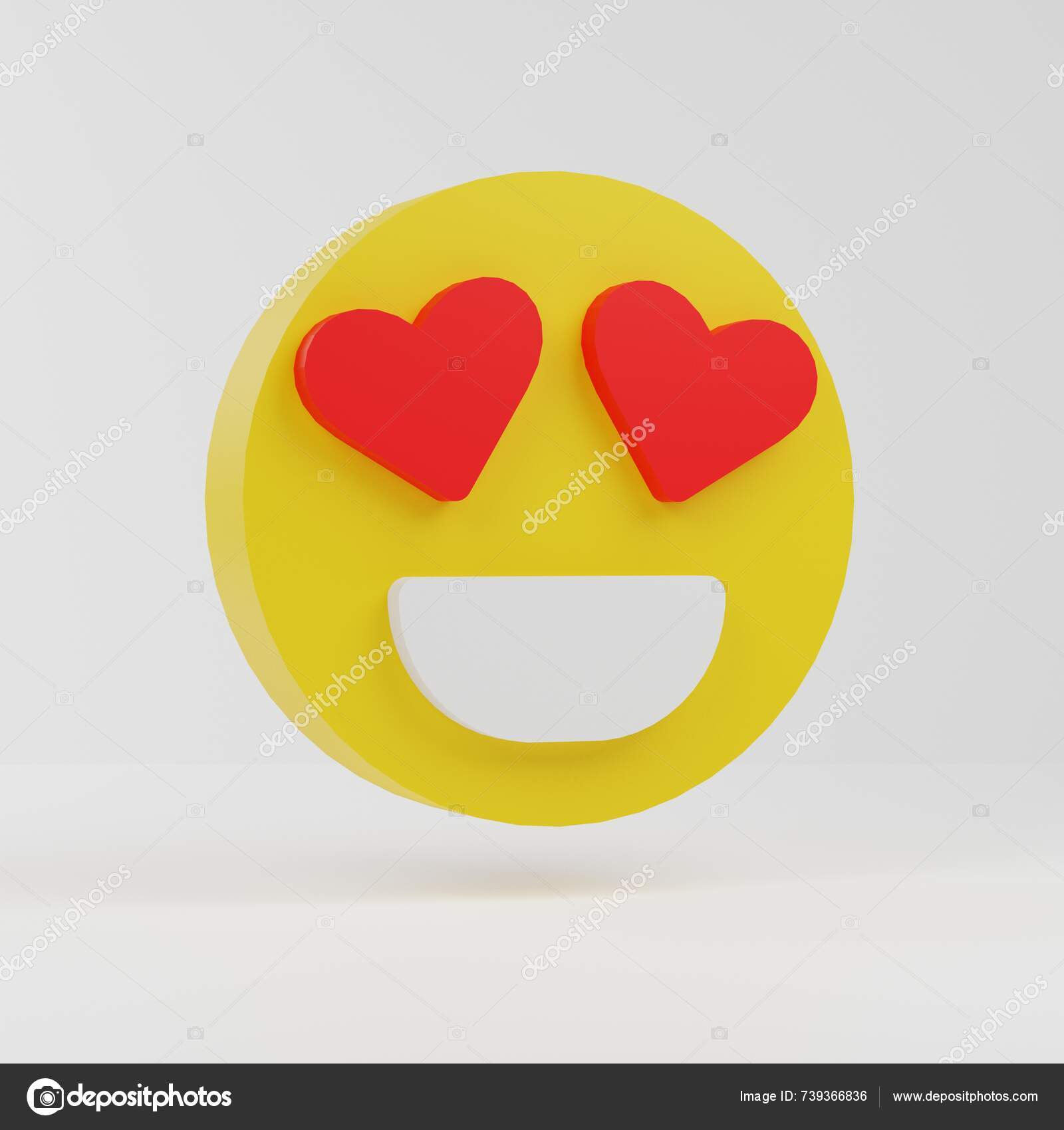 Love Face Heart Emoticon Shows Emotion Happiness Positive Reaction ...