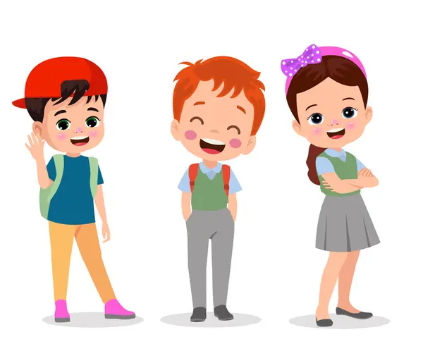 Gambar Vektor Dari Murid Dengan Postur Yang Berbeda Vektor Stok oleh ...