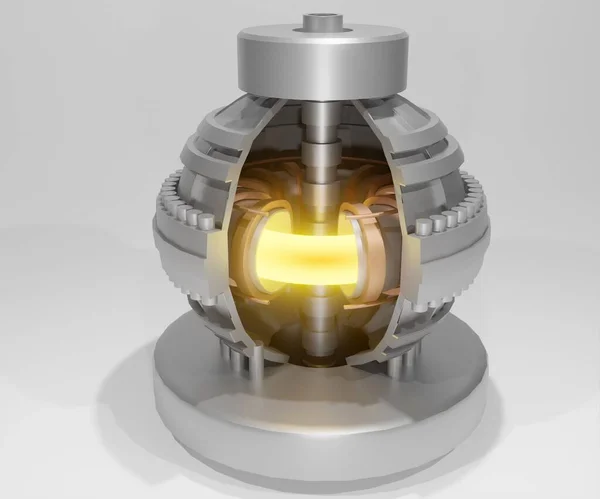 Sebuah Rendering Model Miniatur Dari Reaktor Fusi Menampilkan Medan ...