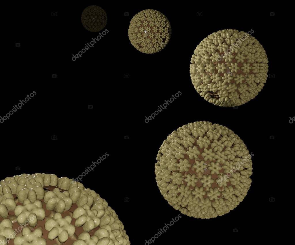 Herpes simple virus 1 y 2 (VHS-1 y VHS-2) 3d renderizado 2025