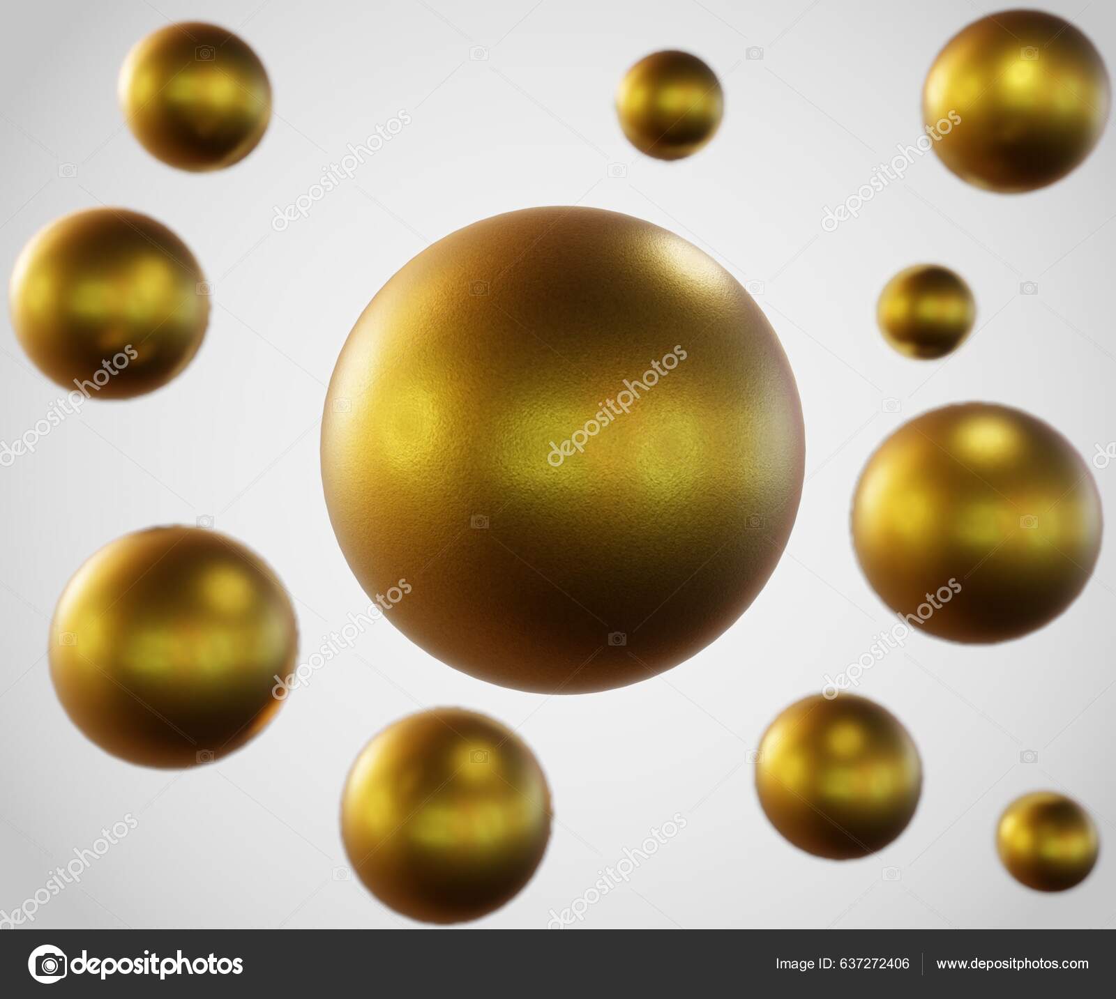 Isolated Gold Nanoparticles Golden Sphere Rendering White Background ...