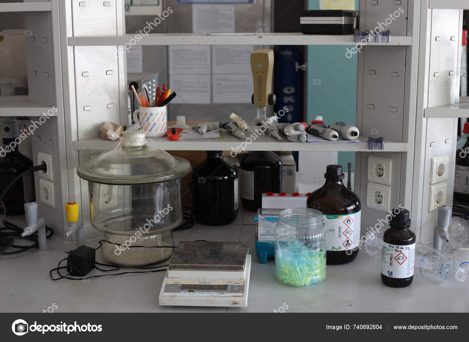 Laboratory Equipment Chemicals Bench Lab — Stock Editorial Photo ...