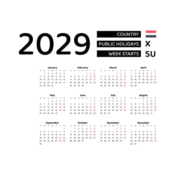 Kalender 2030 Bahasa Arab Dengan Hari Raya Umum Bahrain Minggu Vektor ...