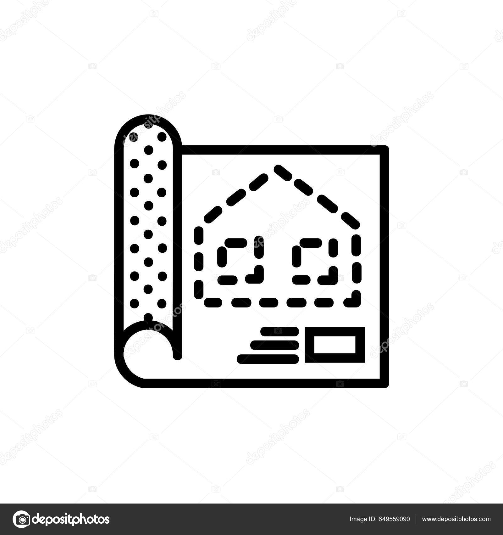 Blueprint Vector Icon Outline Style Isolated White Background Stock ...
