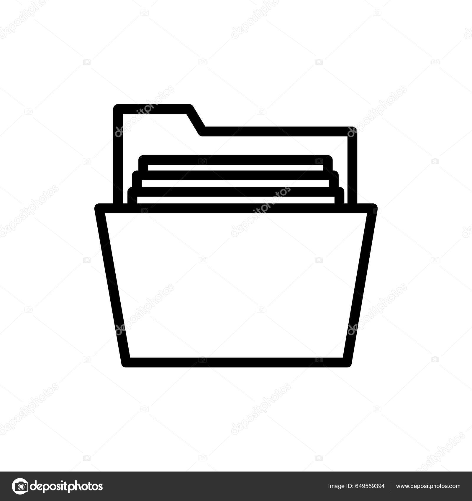Folder Vector Icon Outline Style Isolated White Background Stock Vector by ©MHMahfuj 649559394