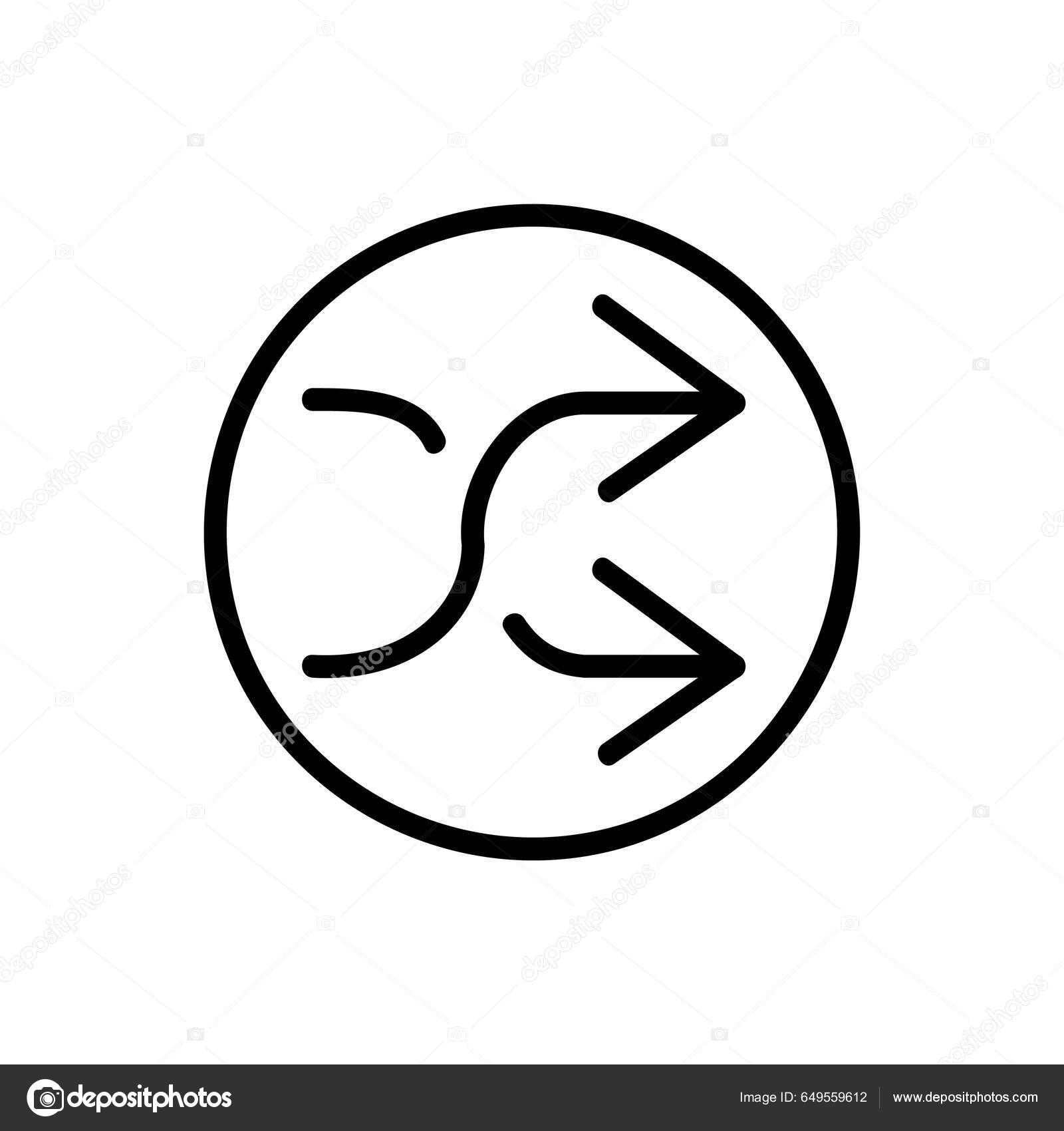 Shuffle Vector Icon Outline Style Isolated White Background Stock ...