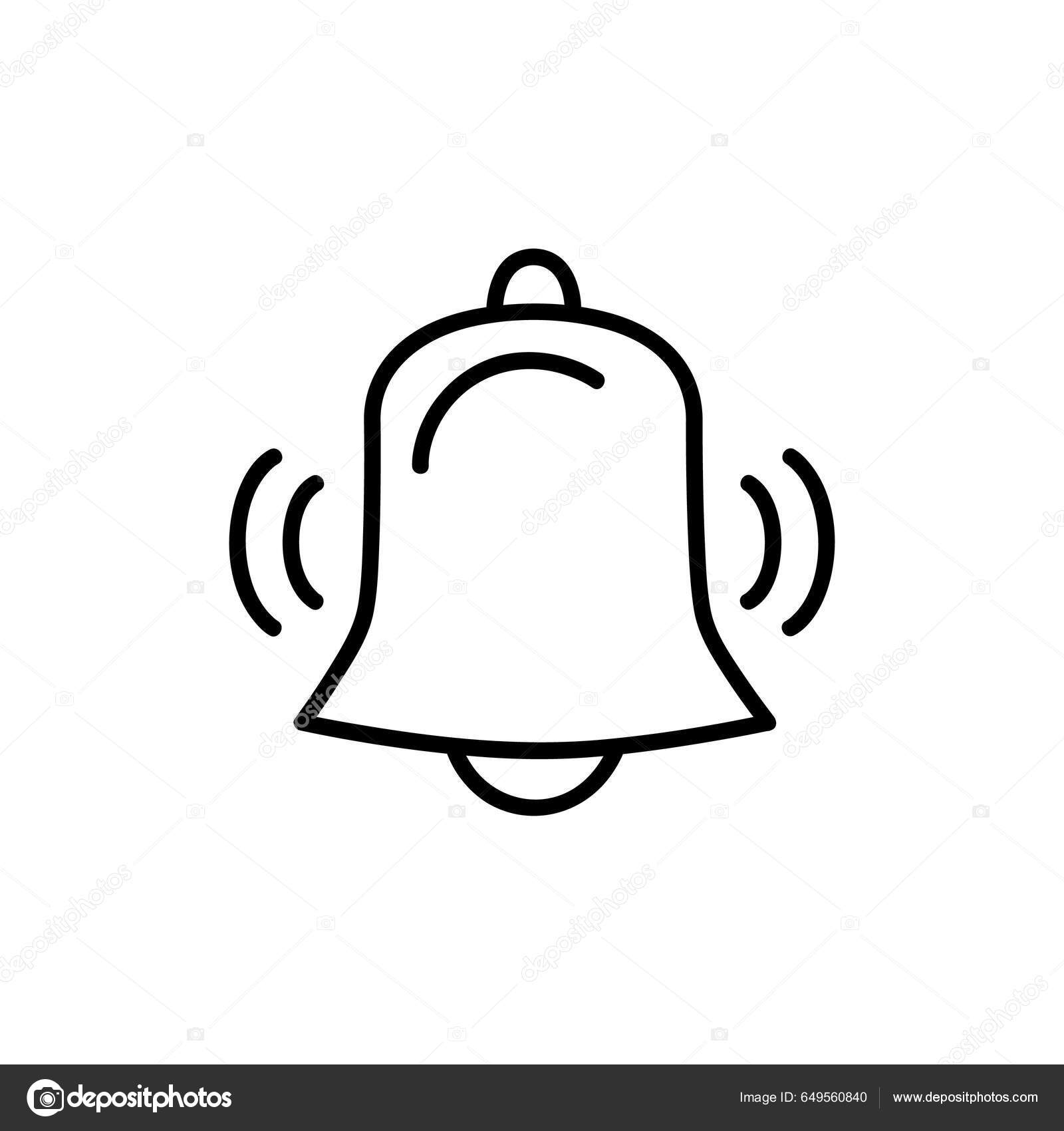 Alarm Bell Icon Outline Style Isolated White Background Stock Vector by ...