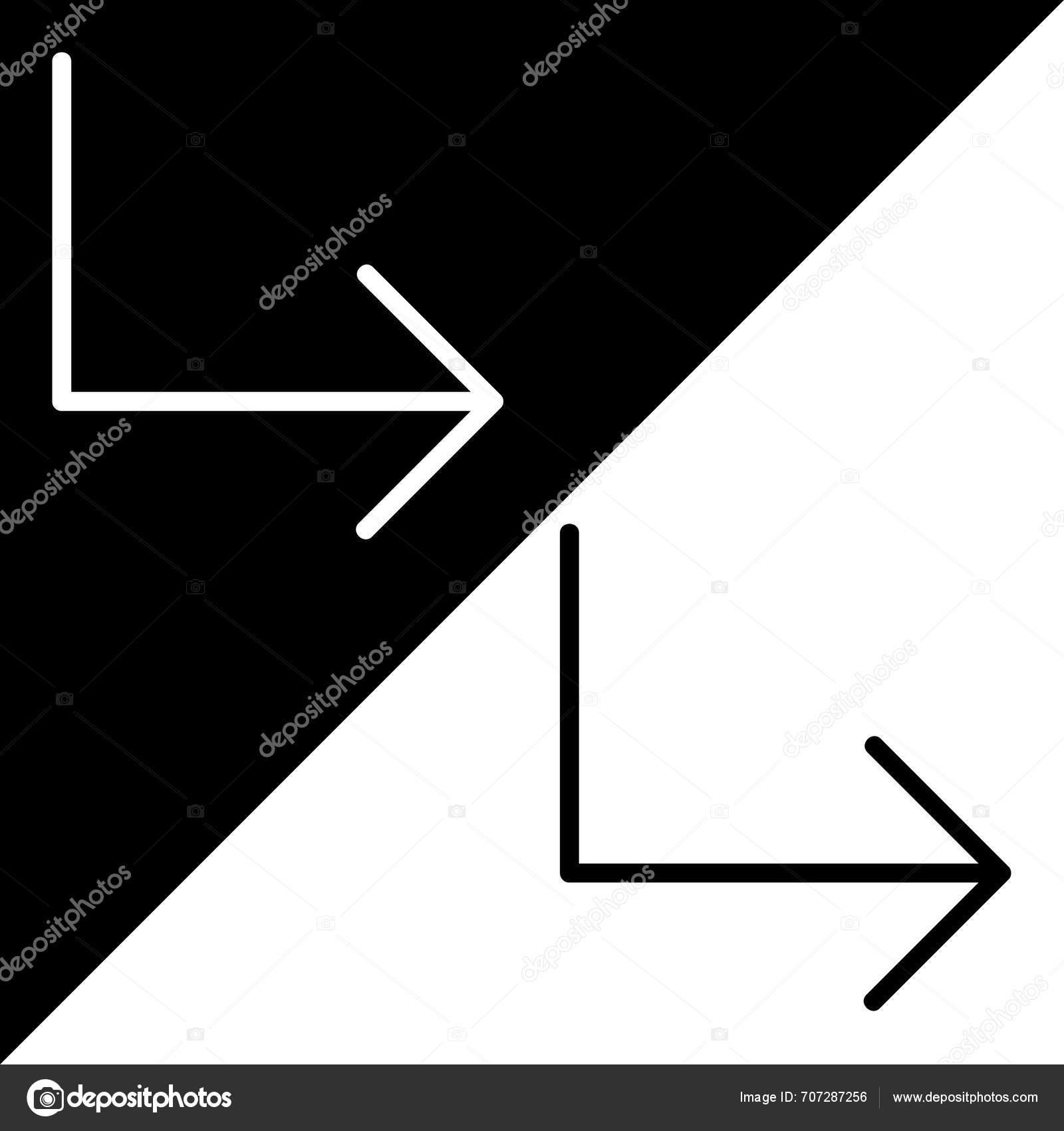 Corner Right Arrow Vector Icon Lineal Style Icon Arrows Chevrons Stock ...