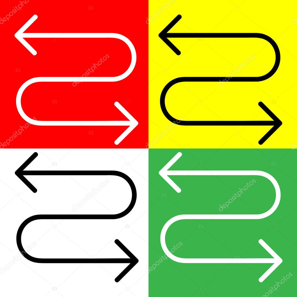 Flechas izquierda y derecha Vector Icono, icono de estilo Lineal, de la ...