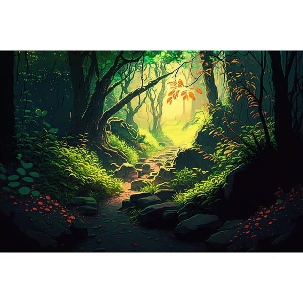 Abstract forest art with trees - Stock Image - Everypixel