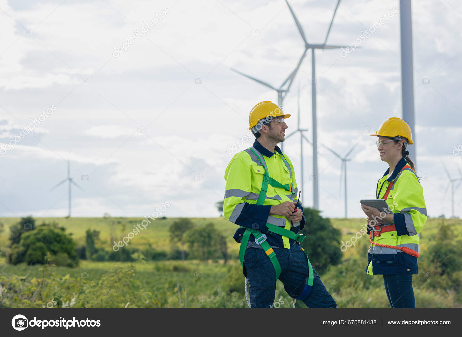 Engineer Team Man Woman Field Working Together Survey Plan Construction ...