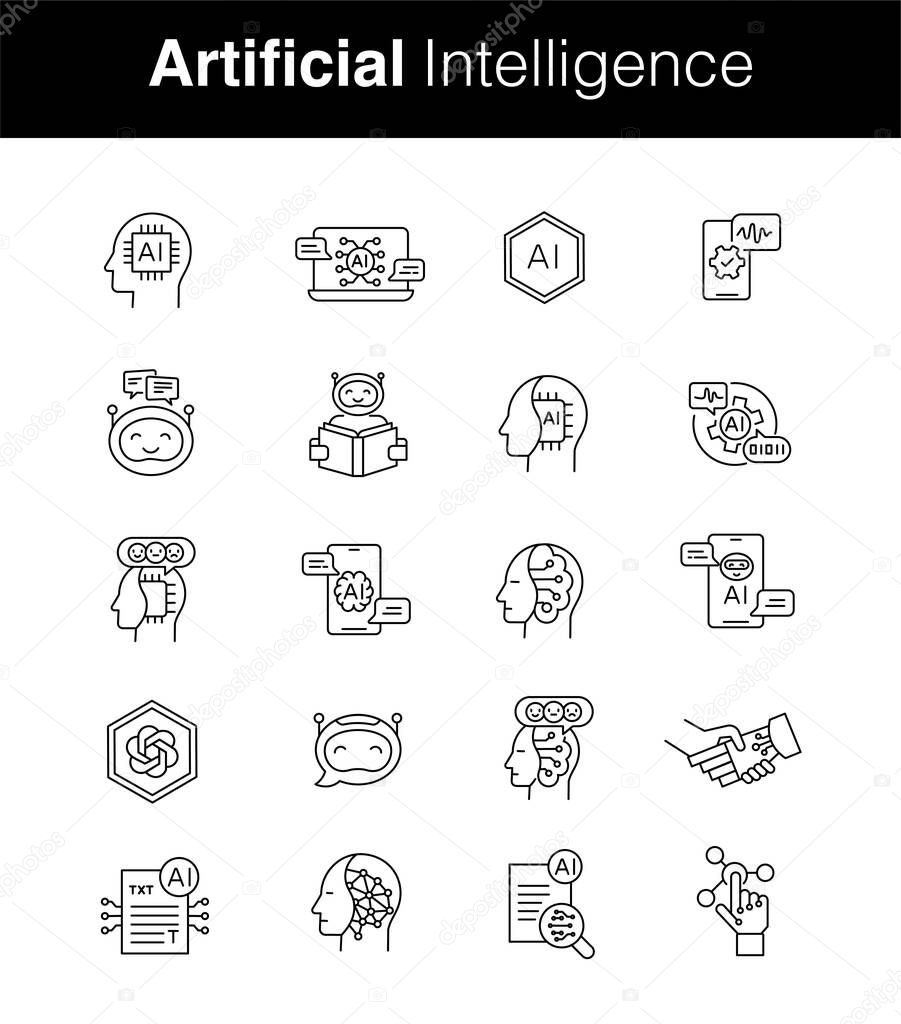 Conjunto de iconos de inteligencia artificial - iconos de inteligencia ...