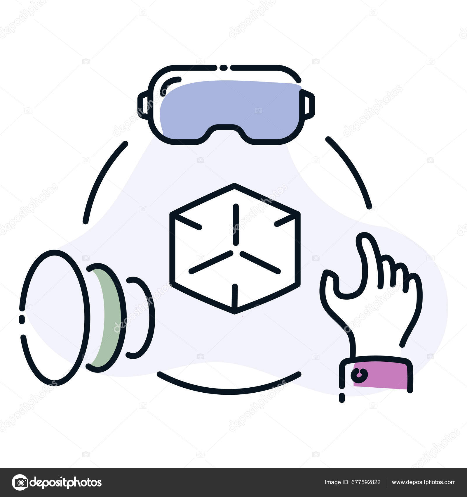 Enter World Extended Reality Symbolic Icon Combining Augmented Virtual ...