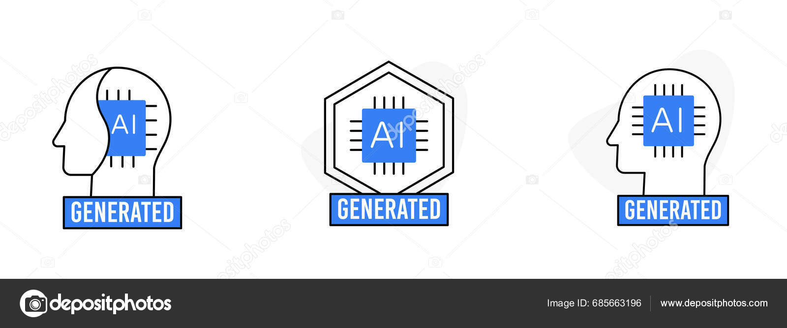 Generated Icon Artificial Intelligence Symbol Automated Content Graphic ...