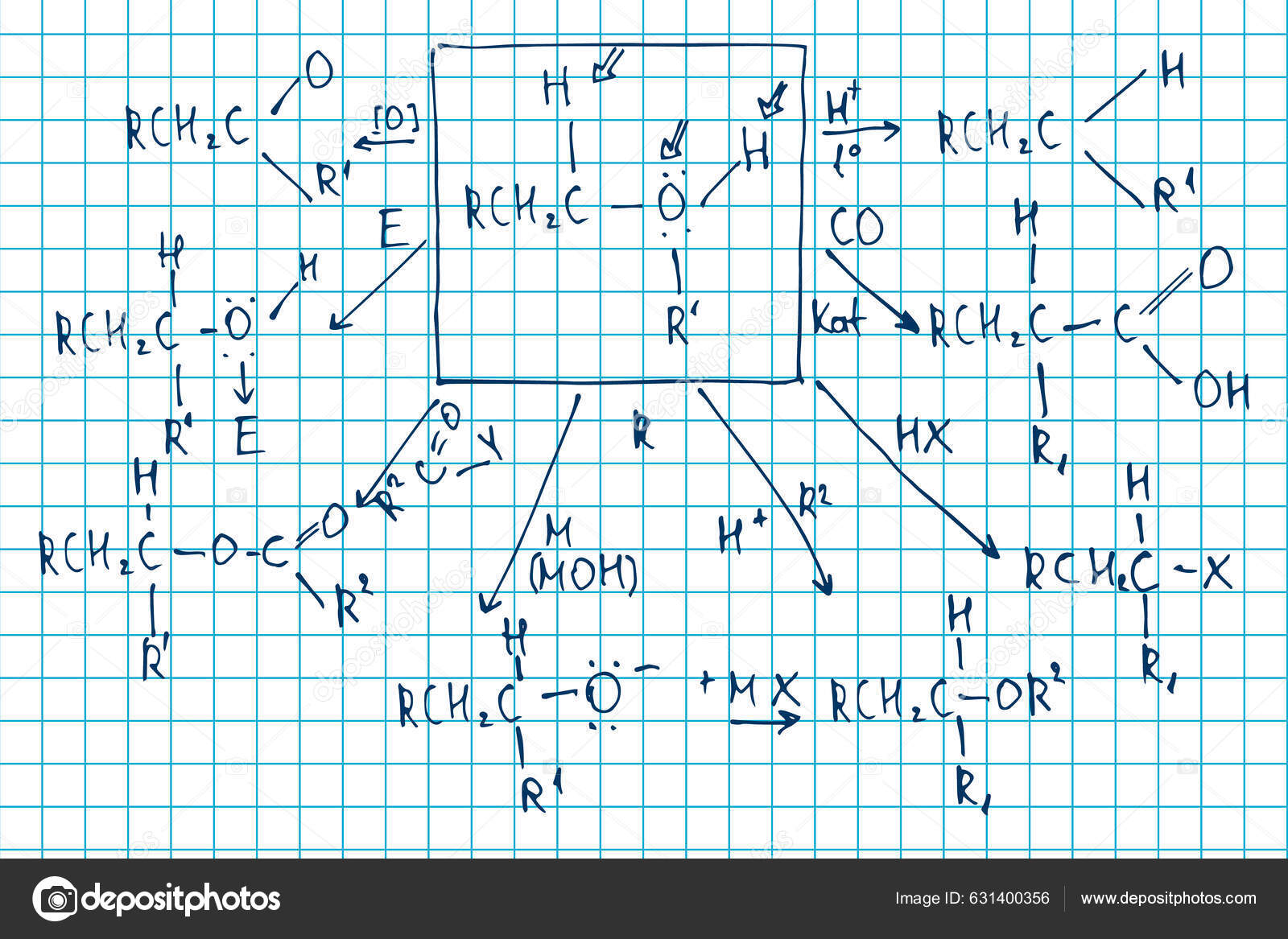 Chemical Formula Outlines Notebook Sheet Education Vector Background ...