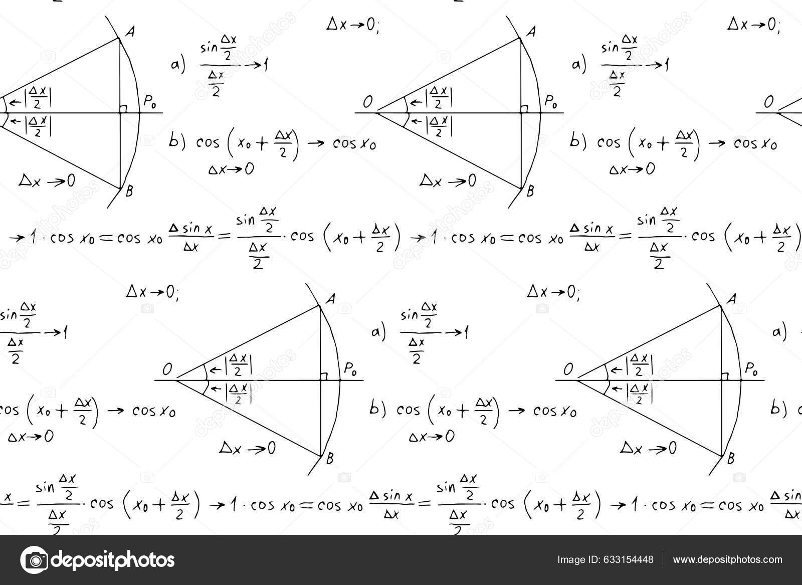 Vintage Education Background Trigonometry Law Theory Mathematical ...