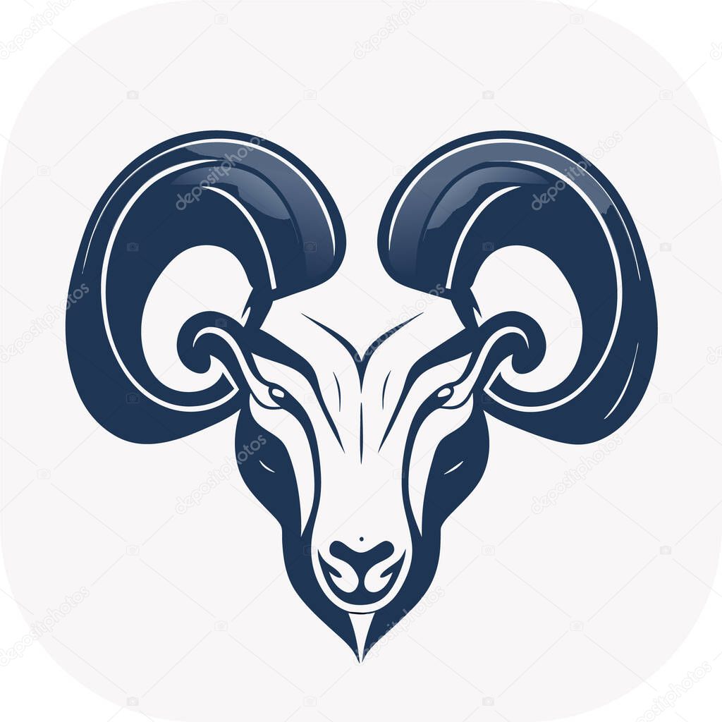 cabeza del carnero (cabeza de carnero), vector blanco y negro dibujo ...