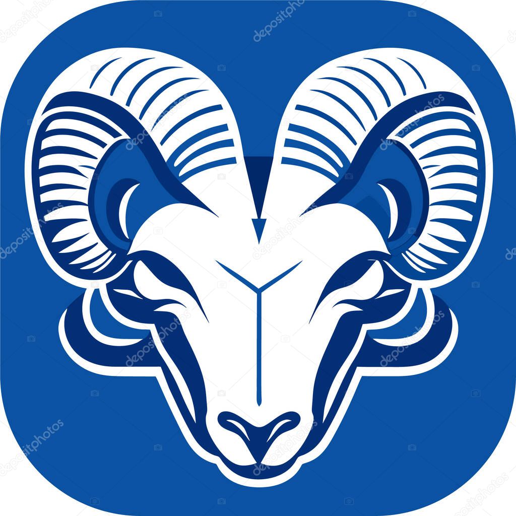 cabeza del carnero (cabeza de carnero), vector blanco y negro dibujo ...