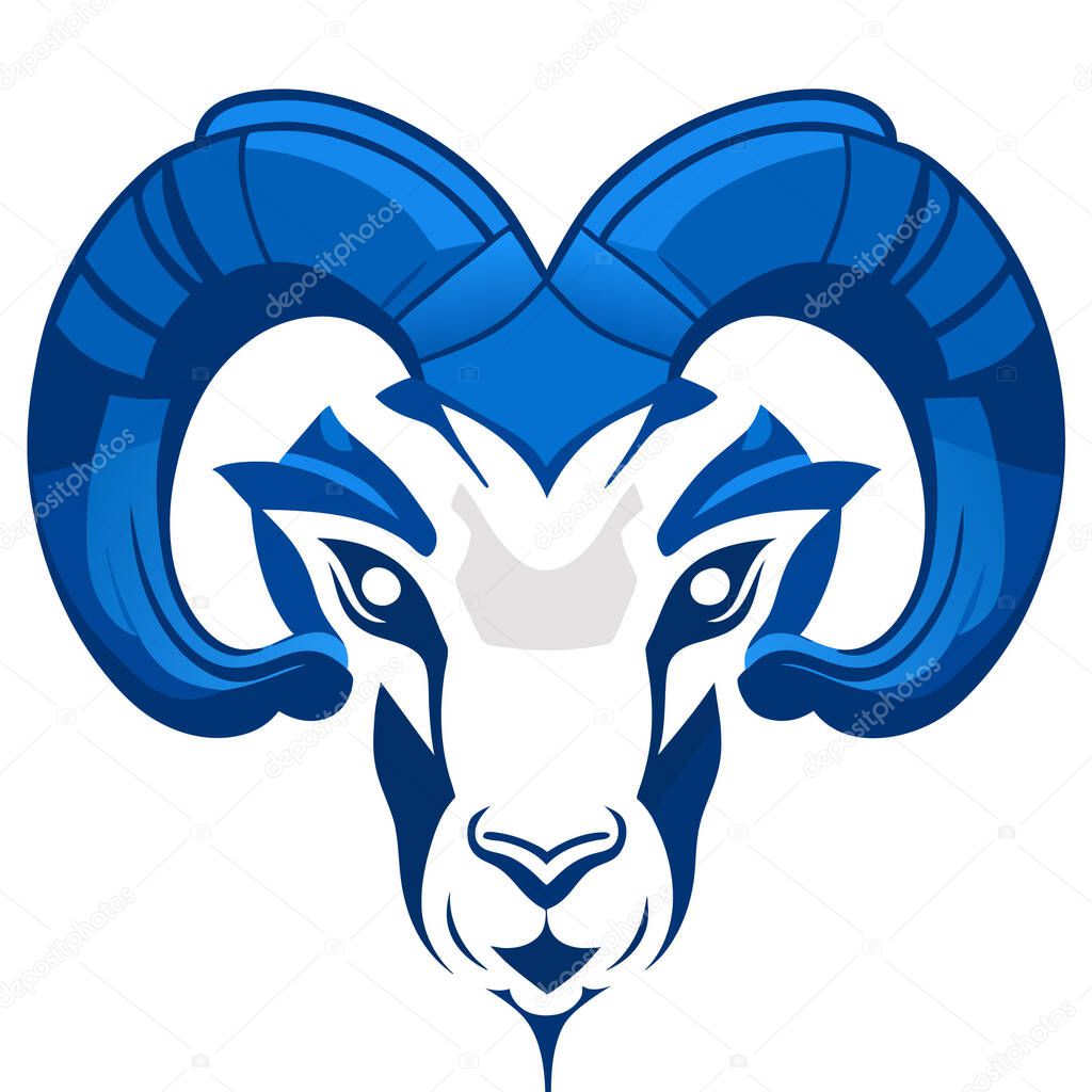 cabeza del carnero (cabeza de carnero), vector blanco y negro dibujo ...