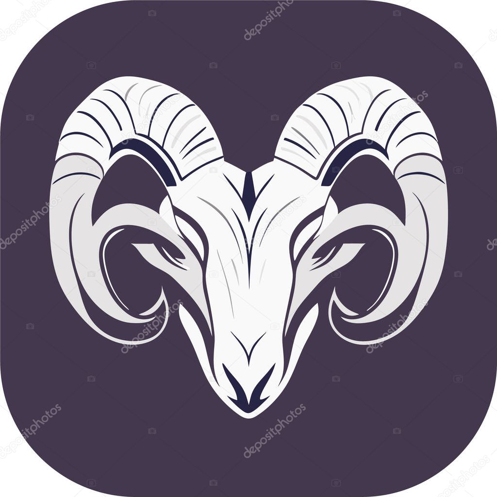 cabeza del carnero (cabeza de carnero), vector blanco y negro dibujo ...