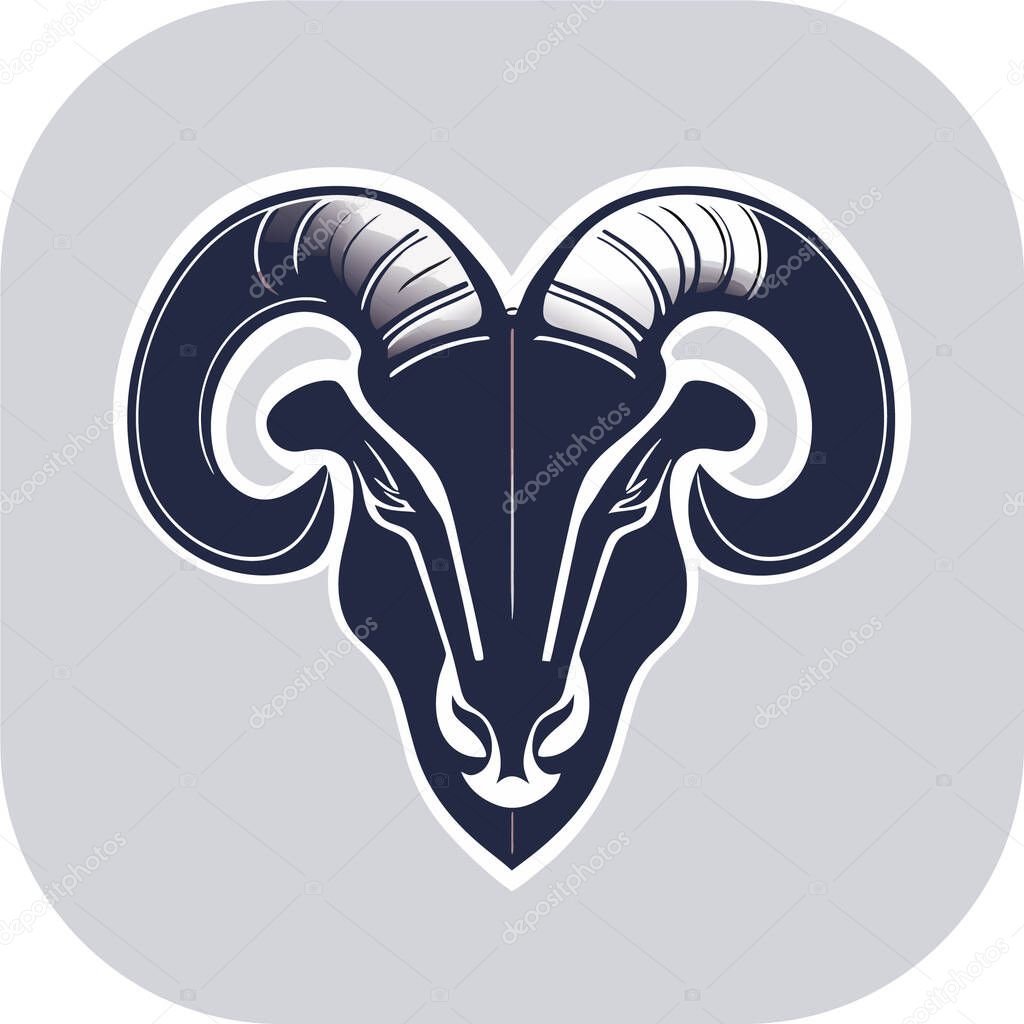 cabeza del carnero (cabeza de carnero), vector blanco y negro dibujo ...