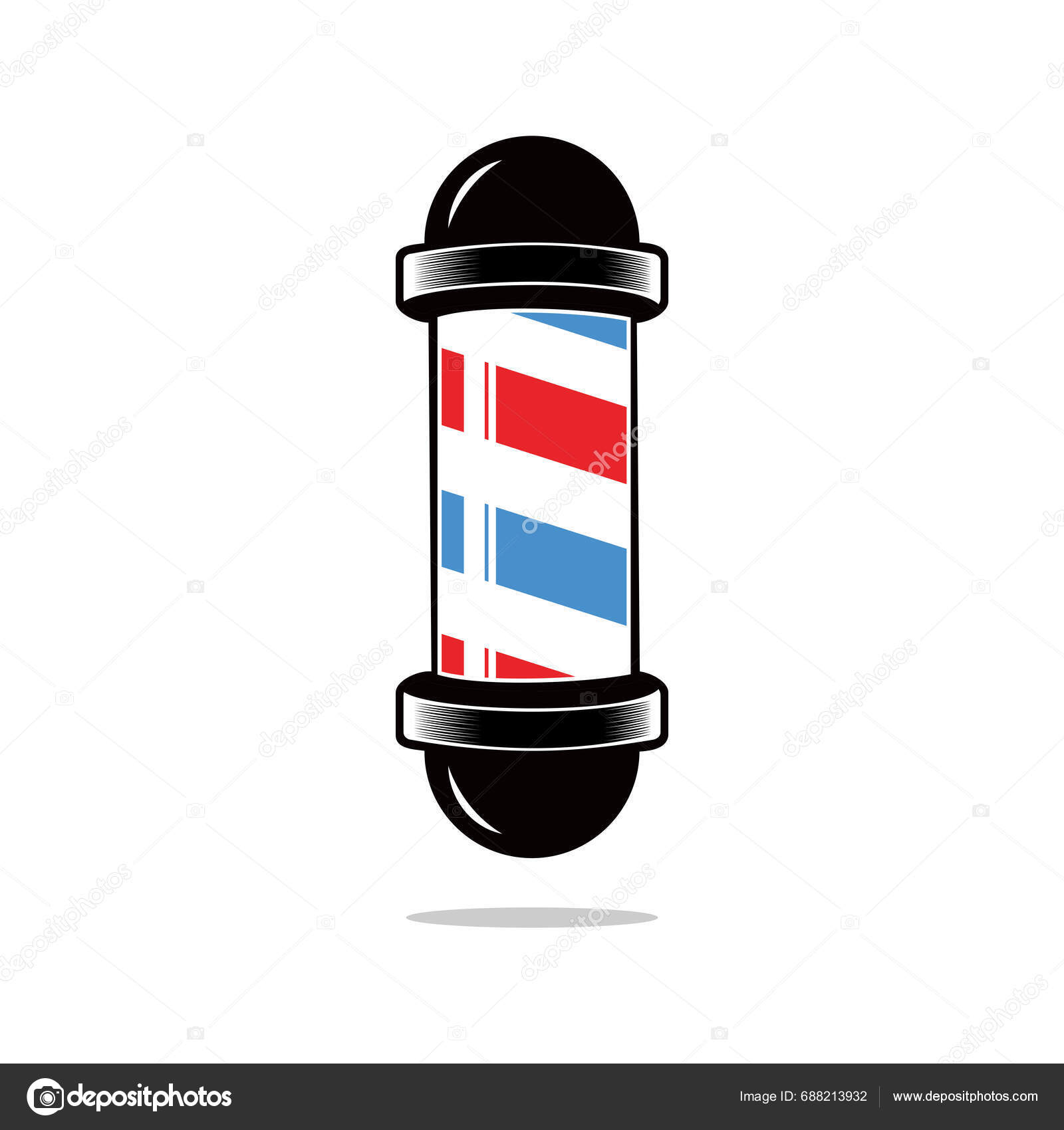 Barber Shop Pole Isolated White Background Stock Vector by ©JoeKanaka ...