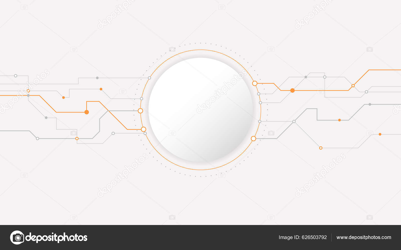 White Grey Circle Technology Background Abstract Technology Line ...