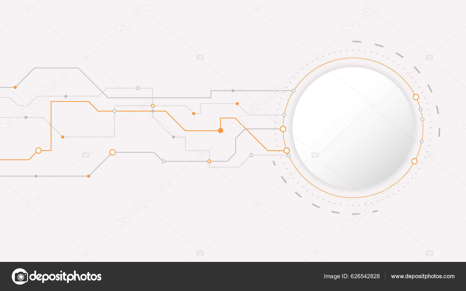 White Grey Circle Technology Background Abstract Technology Line ...