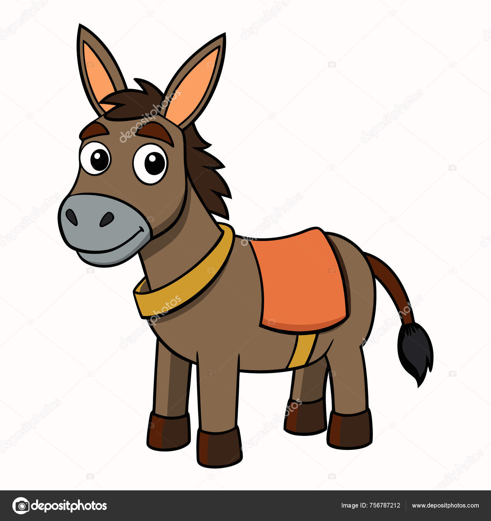 Cute Mule Vector Illustration Mule Flat Style Stock Vector by ...