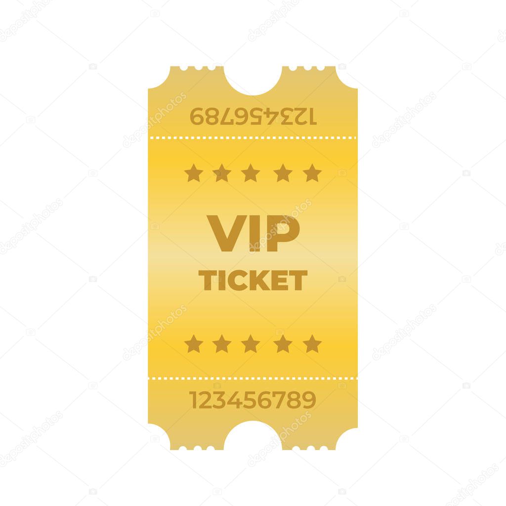 ticket de oro vip vector de cupón ilustración. con un fondo blanco. se ...